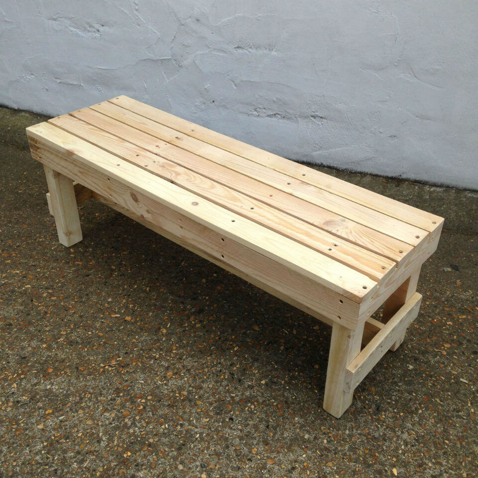 Squared Wooden Bench Pallet Furniture Squared Wooden Bench Pallet Furniture